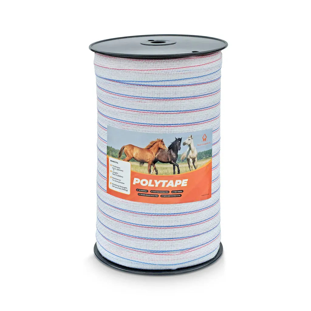 500m Polytape Electric Fence Tape - 20mm Wide | Pet Control HQ